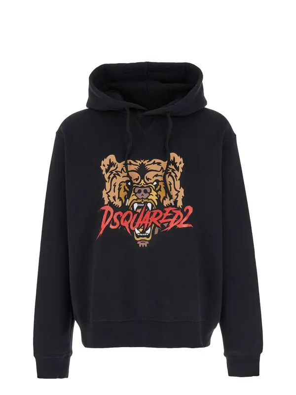 Dsquared2 Cotton Hoodie With Graphic Print - Multicolor