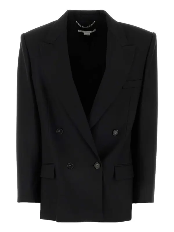 Stella McCartney Double Breasted Wool Blazer - Black