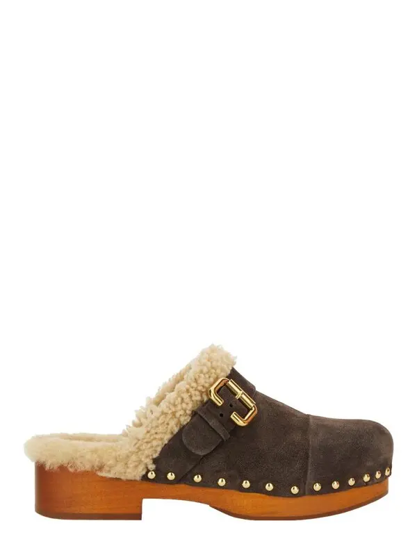 Chloé Shearling Mule - Brown