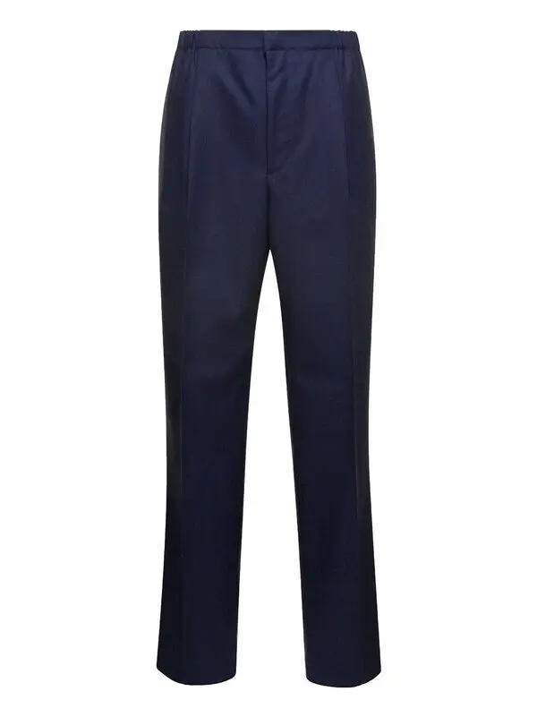 Fendi Wool Straight Leg Trousers - Multicolor