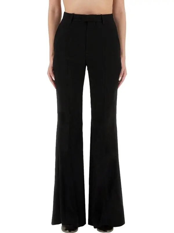 Balenciaga Flared Viscose Trousers - Black