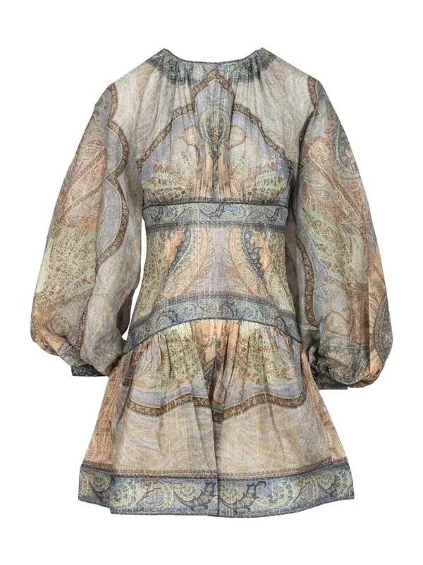 Zimmermann Wanderlust Mini Dress - Gray
