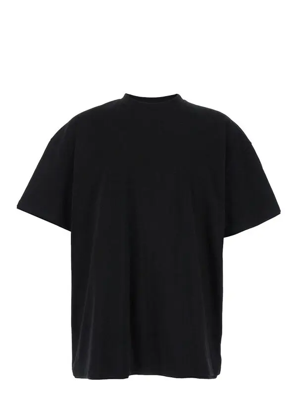 JIL SANDER Black Double-layers T-shirt In Cotton - Multicolor