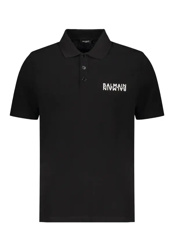 Balmain Cotton Polo Shirt - Black