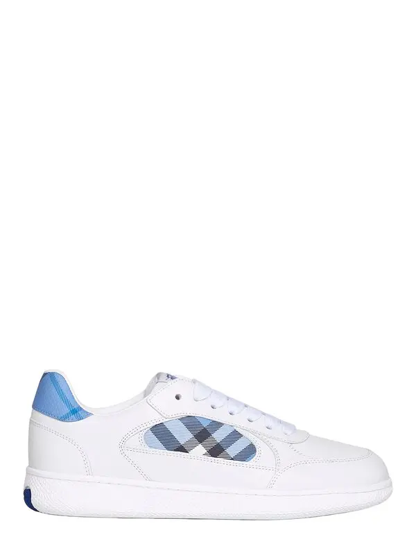 Burberry Leather And Check Sneakers - Multicolor