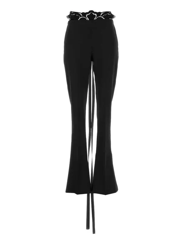 Blumarine Stretch Polyester Blend Pants - Black