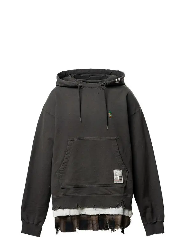Mihara Yasuhiro Grey Layered Graphic Detail Hoodie - Gray
