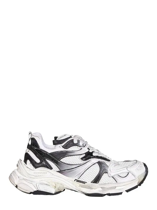 Balenciaga White And Black Mesh And Nylon Runner Sneakers - Multicolor