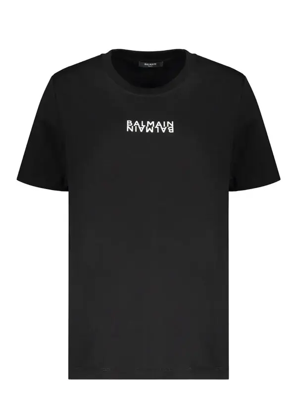 Balmain Logo Print T-shirt - Black