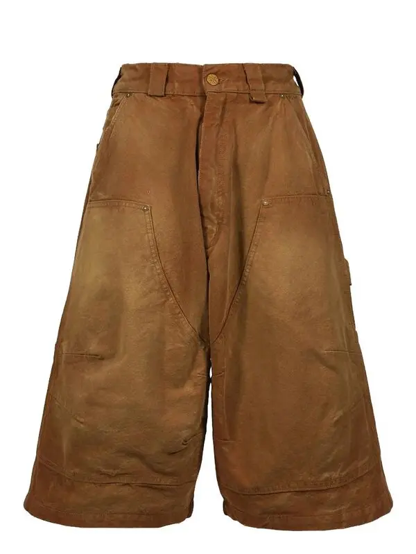 WILLY CHAVARRIA Cotton Bermuda Shorts - Brown
