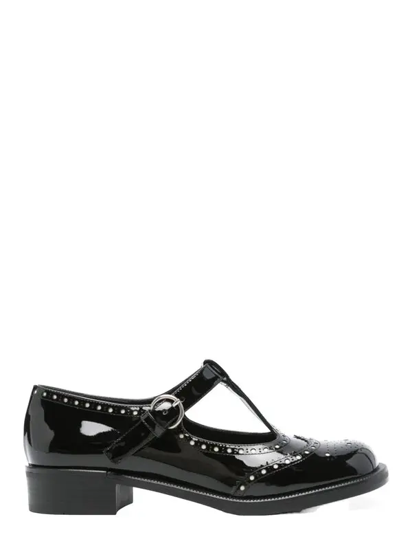 Miu Miu Patent Leather Mary Jane Shoes With Buckle - Black