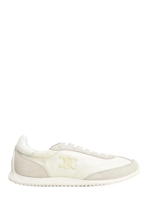 Celine Low-top Racer Sneaker In Suede - White