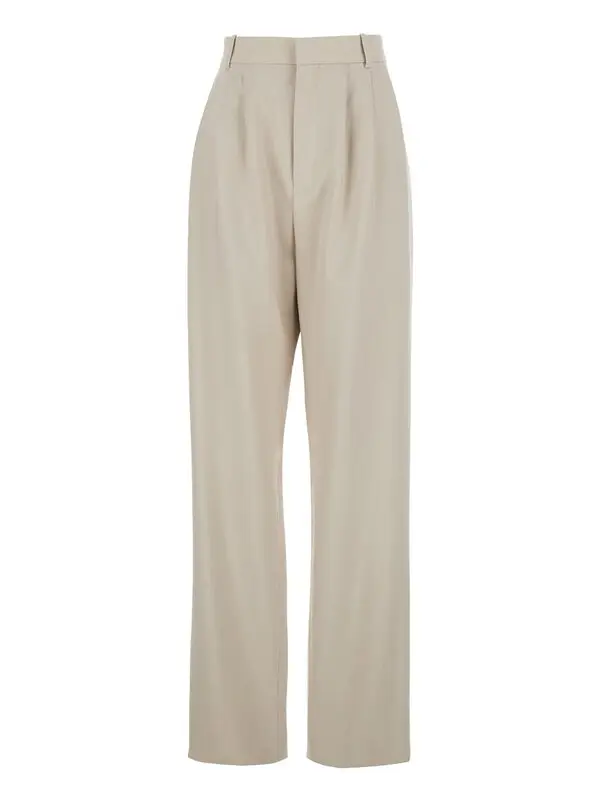 Saint Laurent Wool Pants With Belt Loops - Multicolor