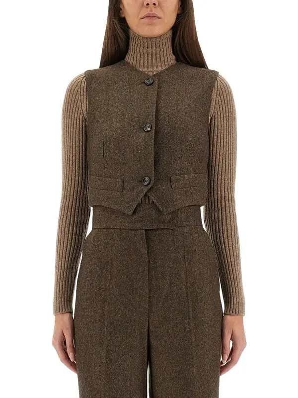 Max Mara Virgin Wool Vest - Brown