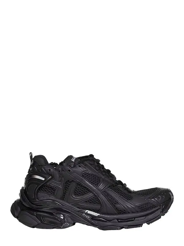 Balenciaga Matte Black Mesh And Nylon Runner Sneakers - Multicolor