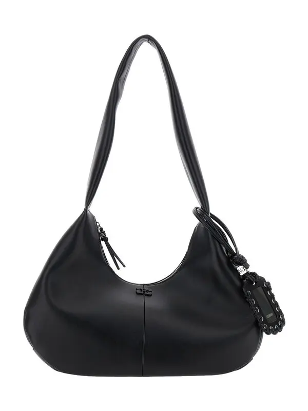 GANNI Bou Bag Hobo" Medium Shoulder Bag With Removable Leather Logo Patch - Multicolor