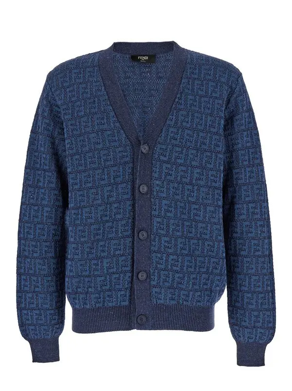 Fendi Ff Crochet Cardigan - Multicolor
