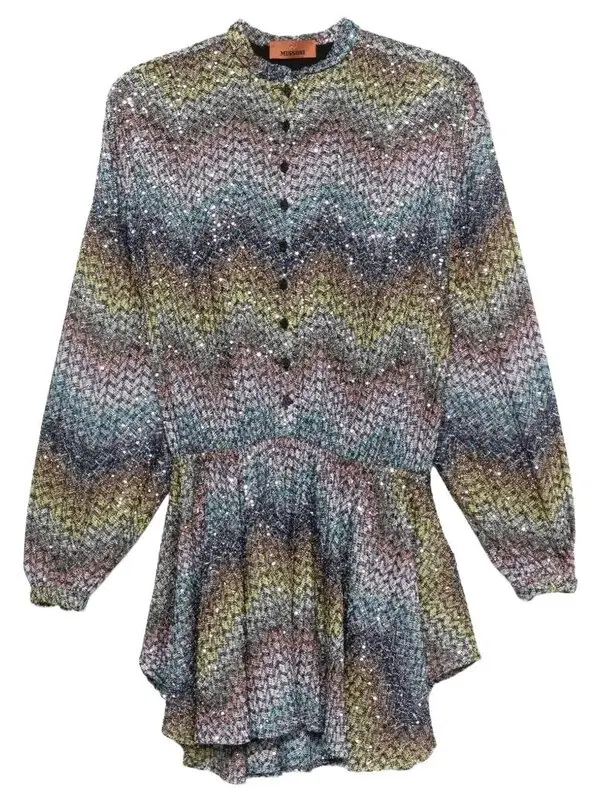 Missoni Caperdoni" Embellished Short Dress - Multicolor