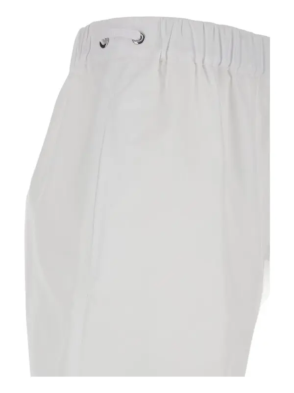 Max Mara Cotton Elastic Waist Drawstring Shorts - Multicolor
