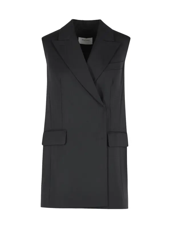 Sportmax Albero Virgin Wool Blend Vest - Black