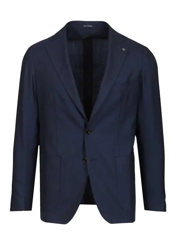 Tagliatore Unlined Blazer In Lightweight Cashmere - Blue