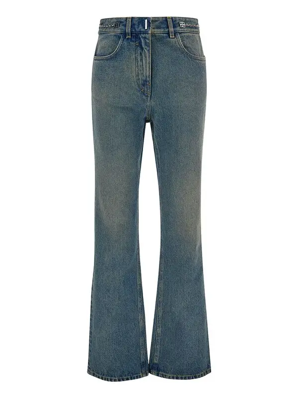 Givenchy Light Wash Bootcut Jeans With 4g Detail - Multicolor