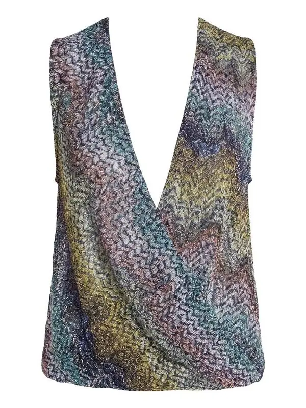 Missoni Sleeveless V-neck Top - Multicolor