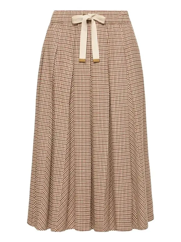 Moncler Pleated Gingham Check Skirt - Multicolor