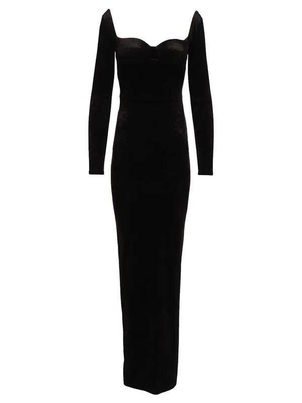 Balenciaga Off-the-shoulder Maxi Dress - Black
