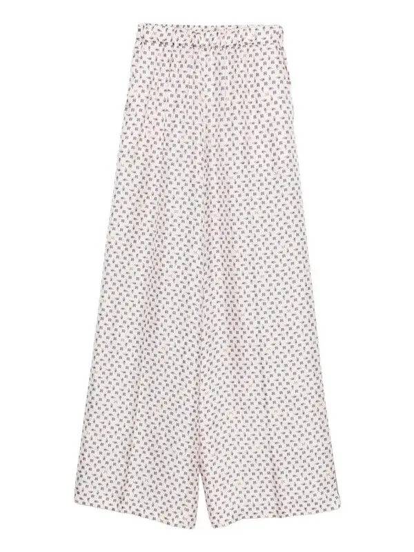 Max Mara Paisley Print Silk Palazzo Pants - Pink