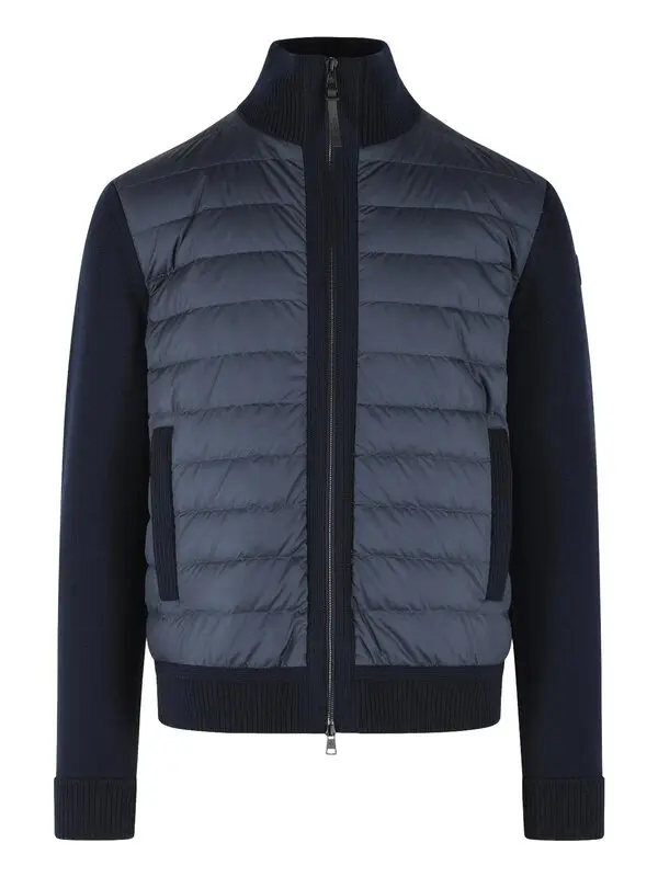 Moncler Padded Virgin Wool Cardigan - Blue