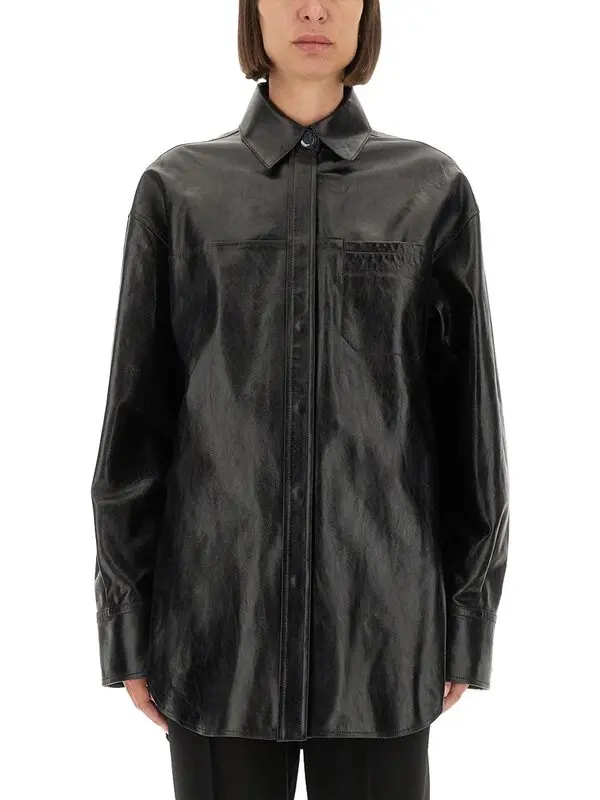 Sportmax Leather Shirt - Black
