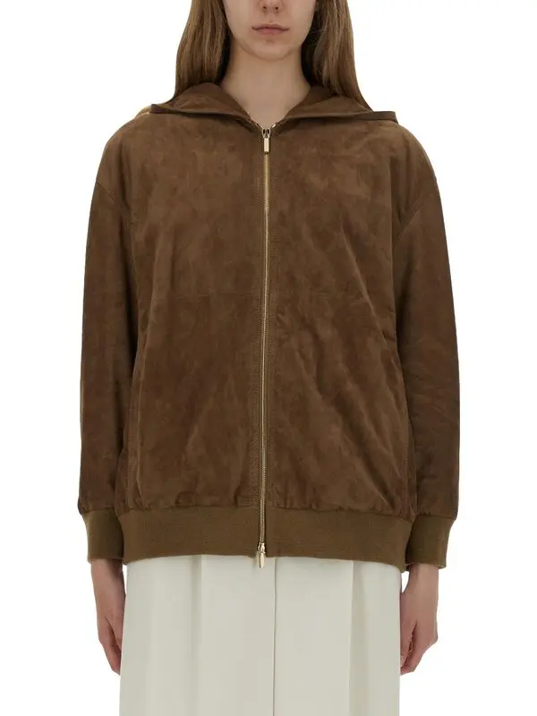 Max Mara Zeno Leather Jacket - Brown