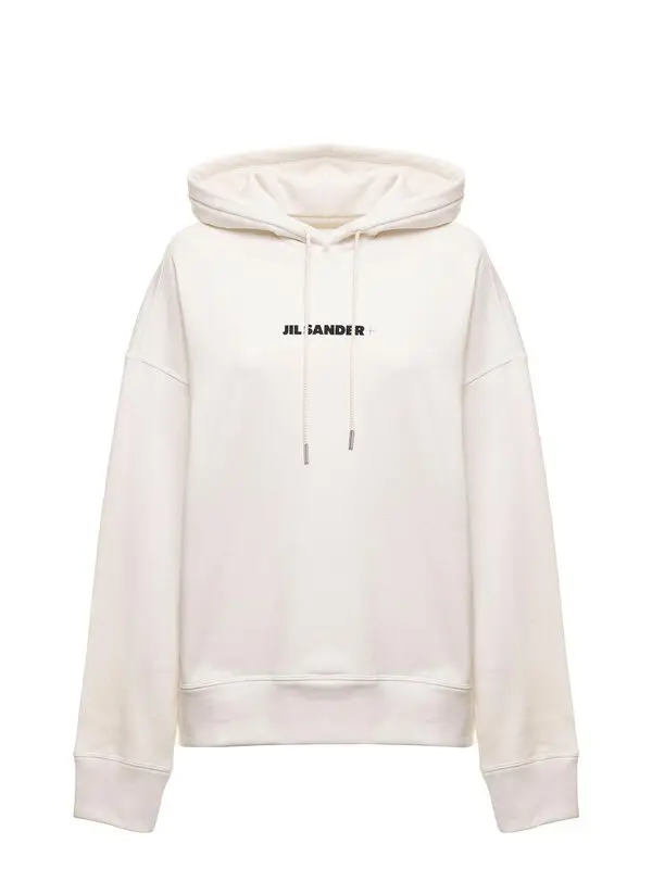 JIL SANDER Cotton Hoodie With Logo Print - Multicolor