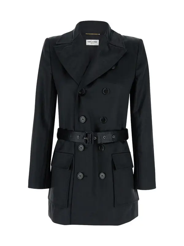 Saint Laurent Double-breasted Cotton Jacket - Multicolor
