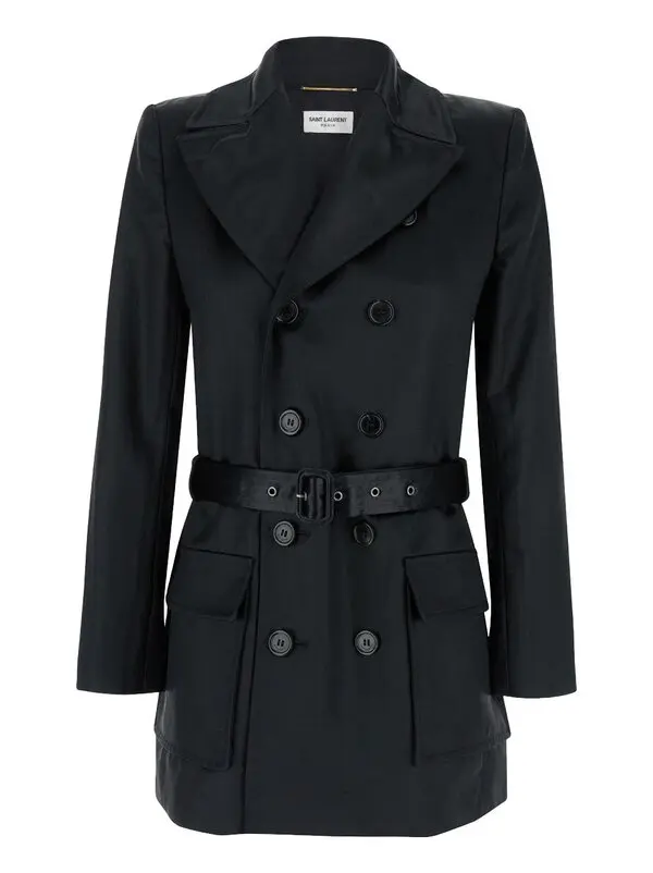 Saint Laurent Double-breasted Cotton Jacket - Multicolor