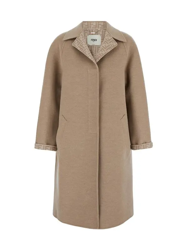 Fendi Wool Blend Single-breasted Reversible Coat - Multicolor