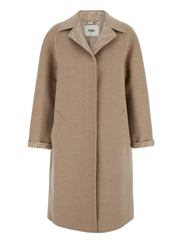 Fendi Wool Blend Single-breasted Reversible Coat - Multicolor