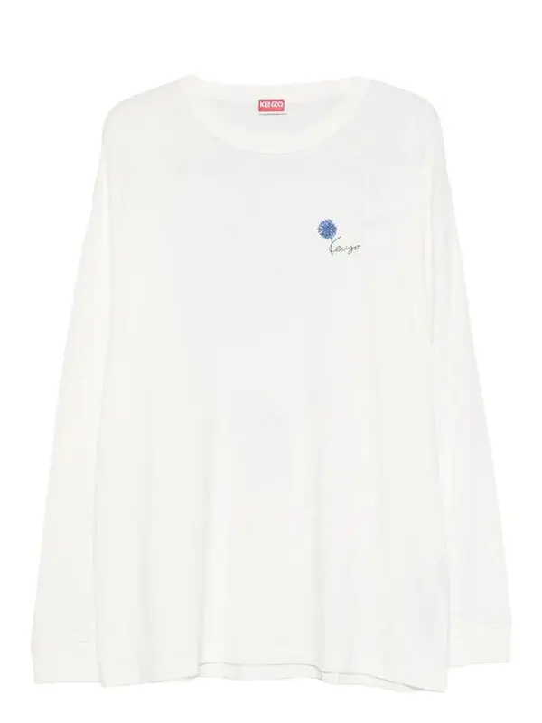 Kenzo Floral Print Crew Neck Long Sleeve Jumper - Cream