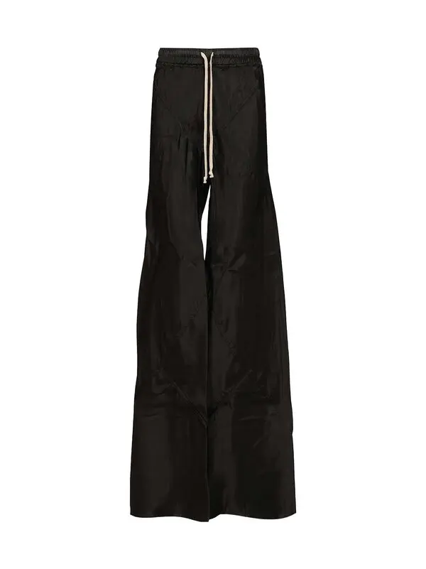Rick Owens Wide Leg Trousers With Glossy Finish - Black