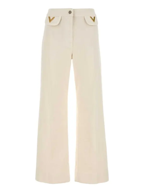Valentino Garavani Ivory Cotton Jeans - White