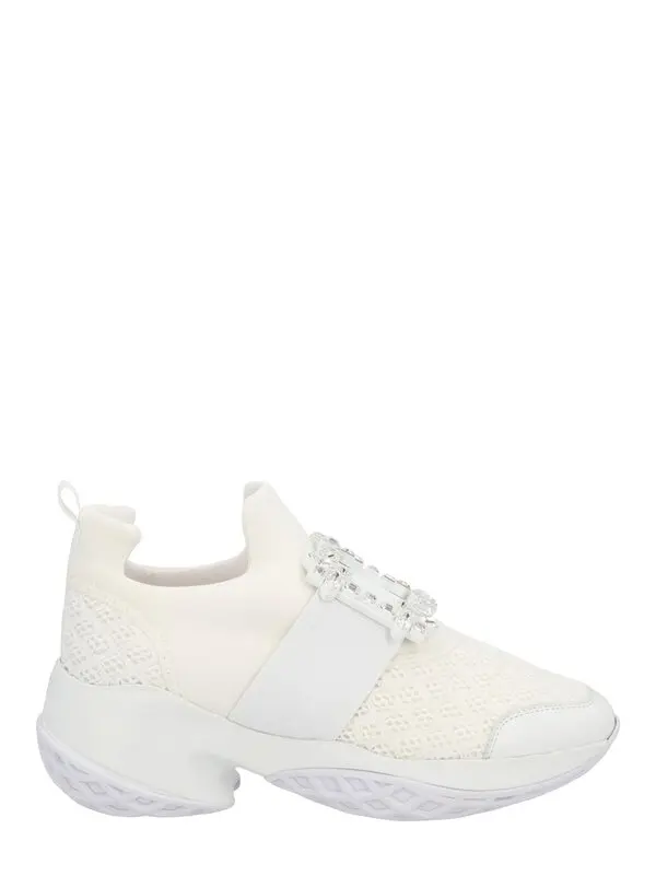 ROGER VIVIER Viv'run Sneaker With Crystal Buckle - White