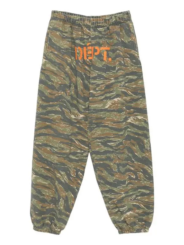GALLERY DEPT. Camouflage Print Cotton Track Pants - Green