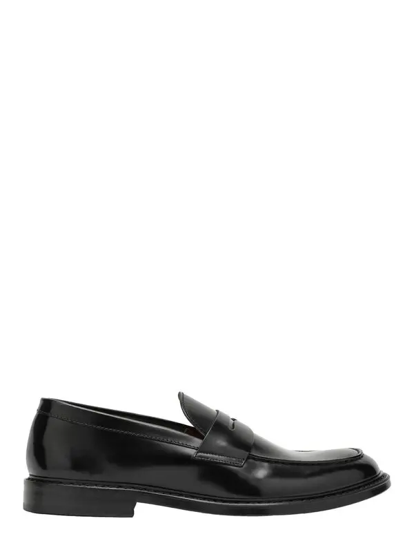 DOUCAL'S Leather Classic Loafer - Black
