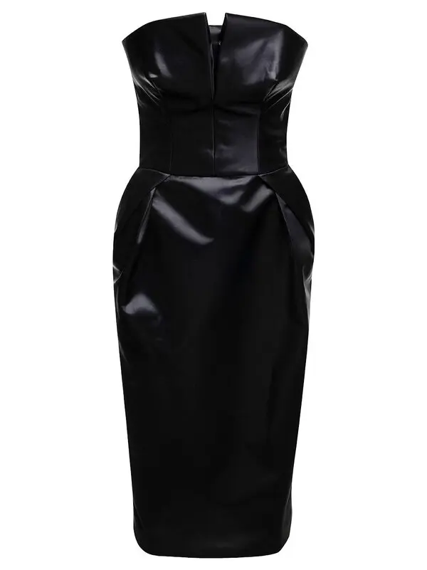 MAISON MARGIELA Sleeveless Bustier Midi Dress - Multicolor