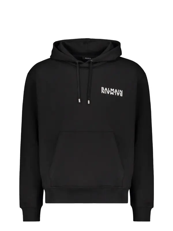 Balmain Logo Hoodie - Black