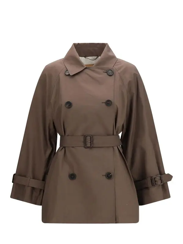 Max Mara Technical Cotton-blend Twill Trench Coat - Brown