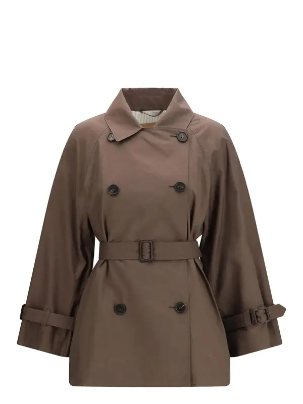 Max Mara Technical Cotton-blend Twill Trench Coat - Brown