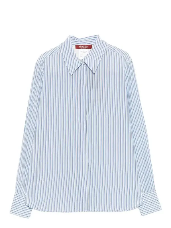 Max Mara Striped Silk Shirt - White