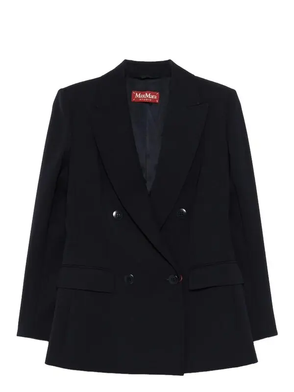 Max Mara Double-breasted Peaked Lapel Blazer - Blue